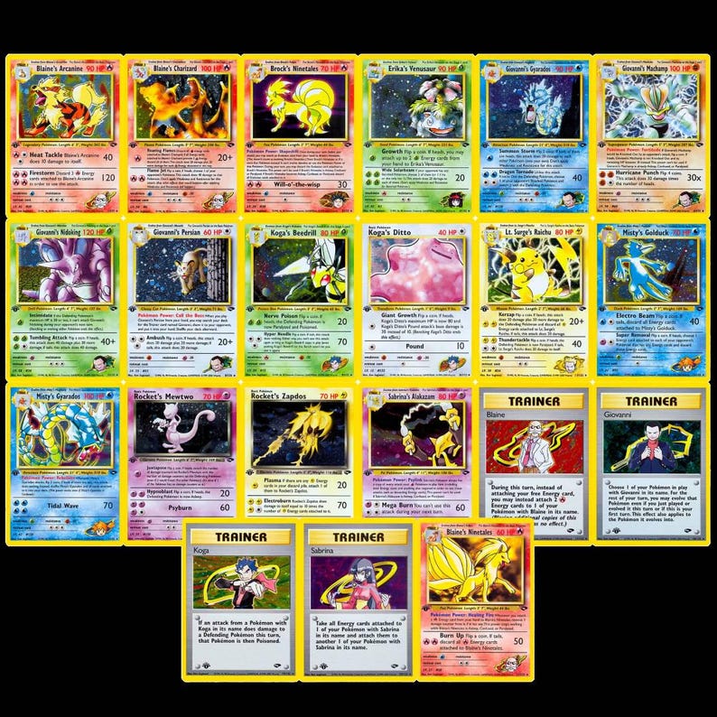 Vintage Pokémon Proxy Card Sets – Base Set 2, Gym Heroes & Gym ...