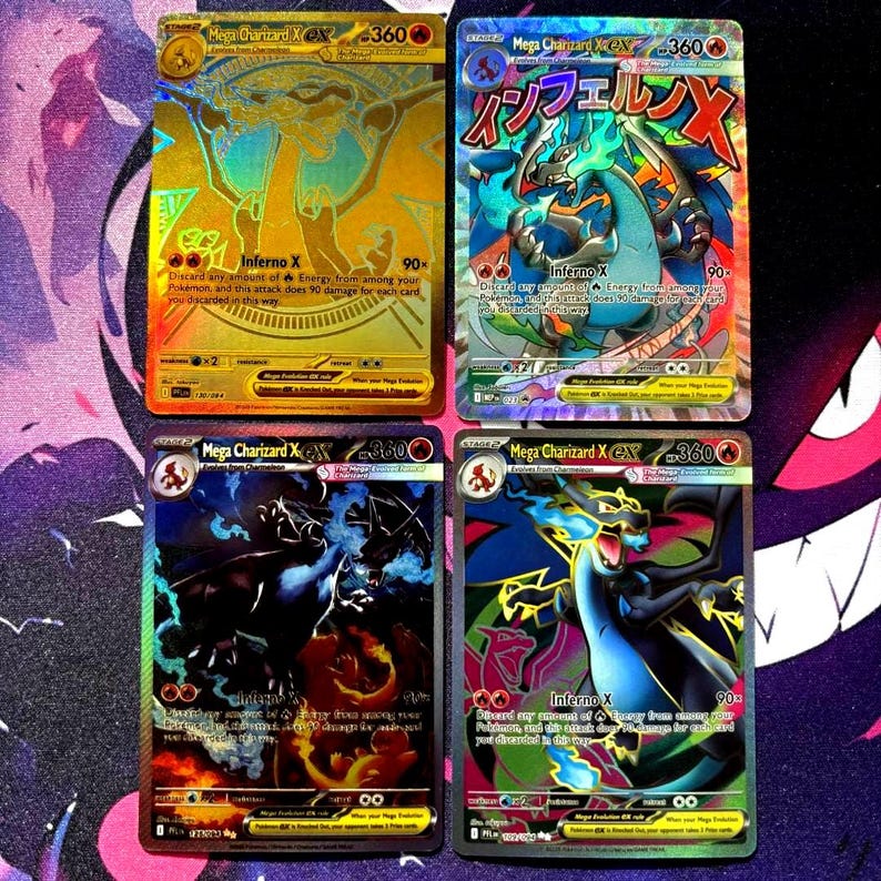 Mega Charizard X EX Holo Proxy Set – Gold Inferno Edition - Etsy