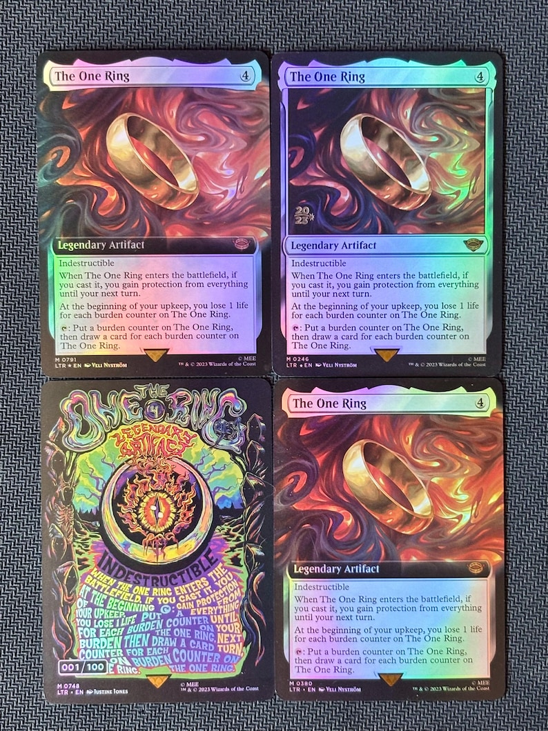 The One Ring MTG 4-version Proxy Pack | LTR Extended Borderless Promo ...