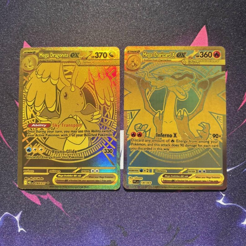Gold Mega Dragons Proxy Cards – Holographic Fan Art Set - Etsy