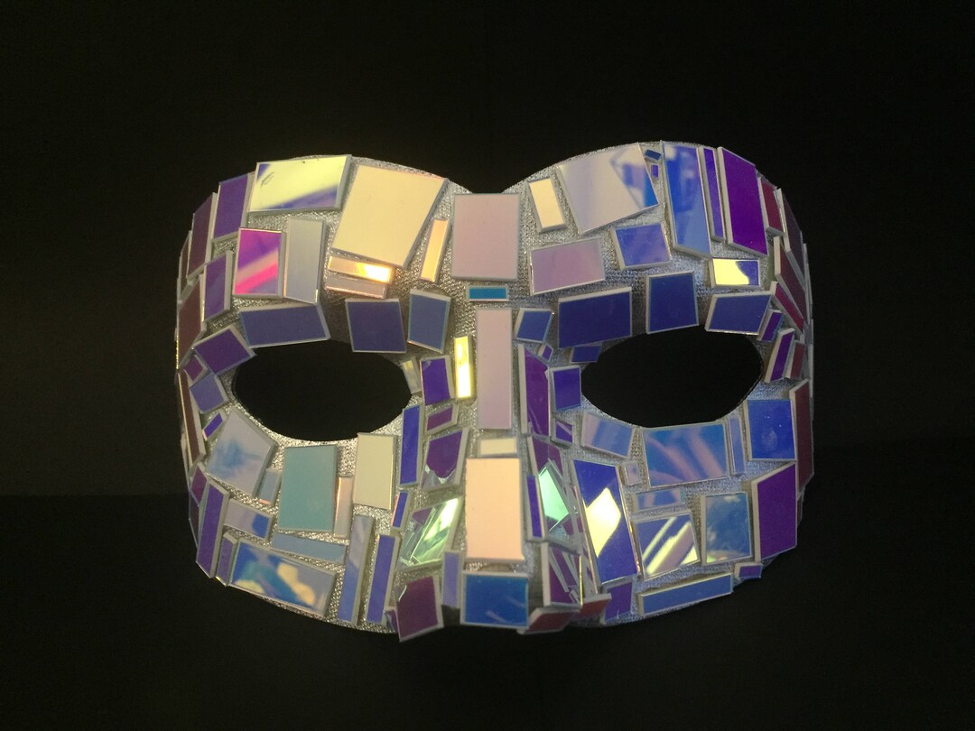 Shattered Iridescent Mirror Carnival Mask - Etsy