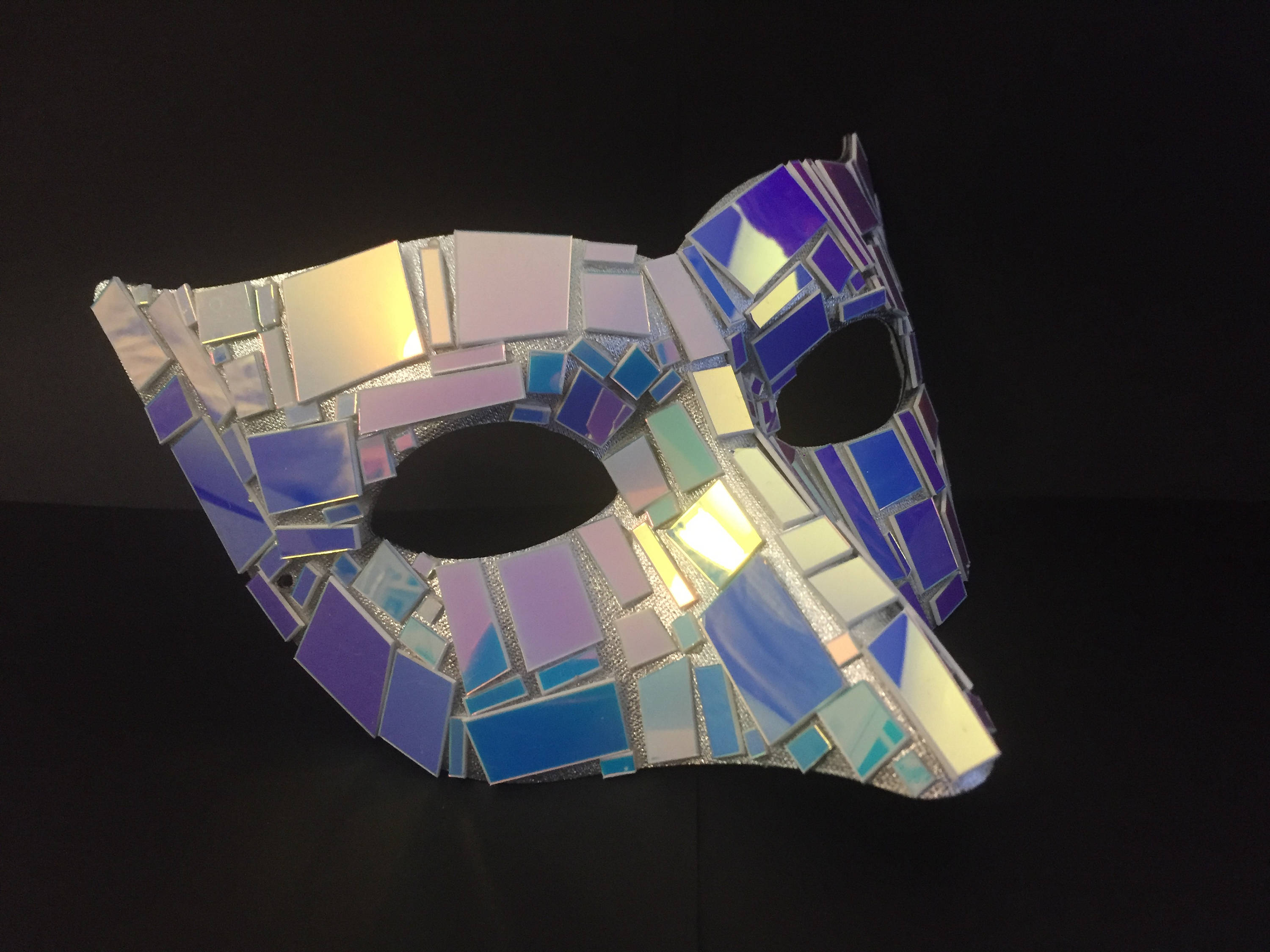 Shattered Iridescent Mirror Venice Carnival Mask - Etsy UK
