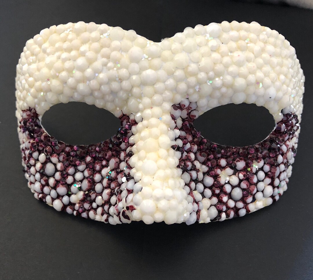 White Crying Blood Venetian Carnival Halloween Jewelled Mask - Etsy