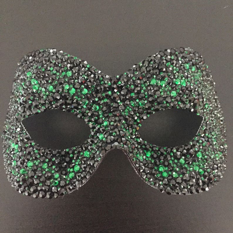 Black and Green Gothic Wicked Witch Diamonte Halloween Curve Mask - Etsy UK