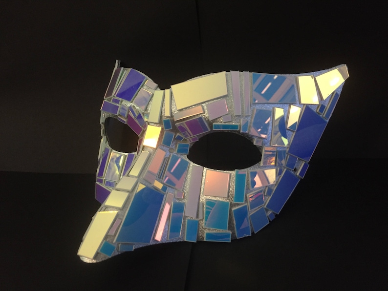 Shattered Iridescent Mirror Venice Carnival Mask - Etsy UK