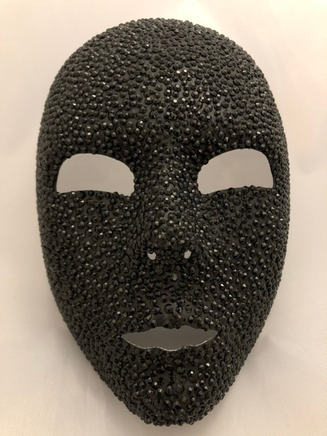 Full Face Black Gothic Crystal Jewelled Venetian Mask - Etsy