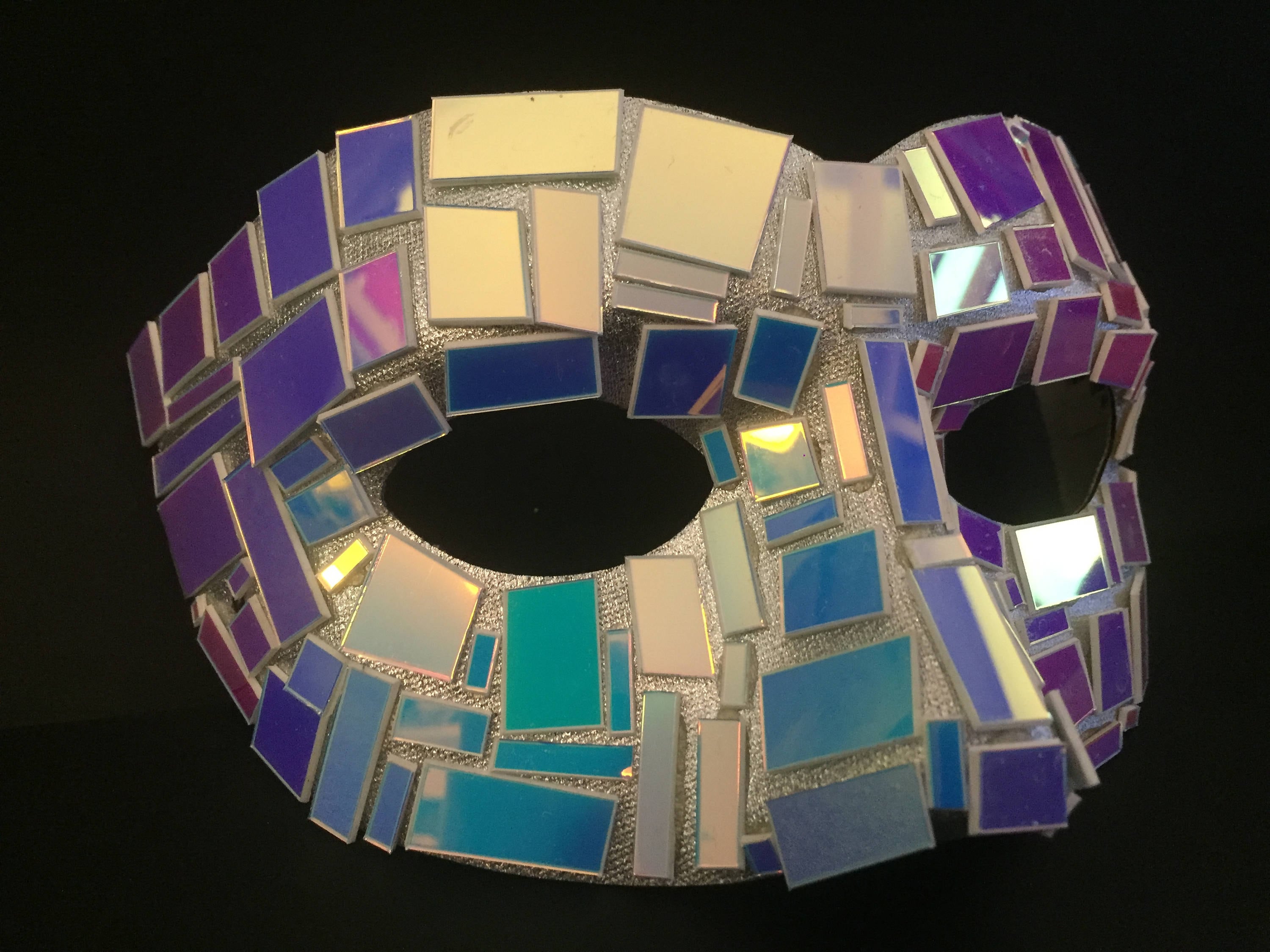 Shattered Iridescent Mirror Carnival Mask - Etsy