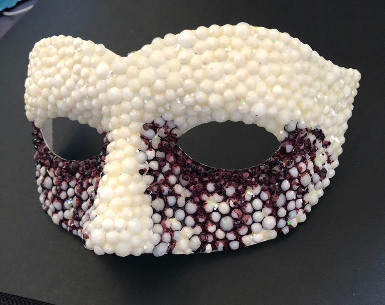 White Crying Blood Venetian Carnival Halloween Jewelled Mask - Etsy España