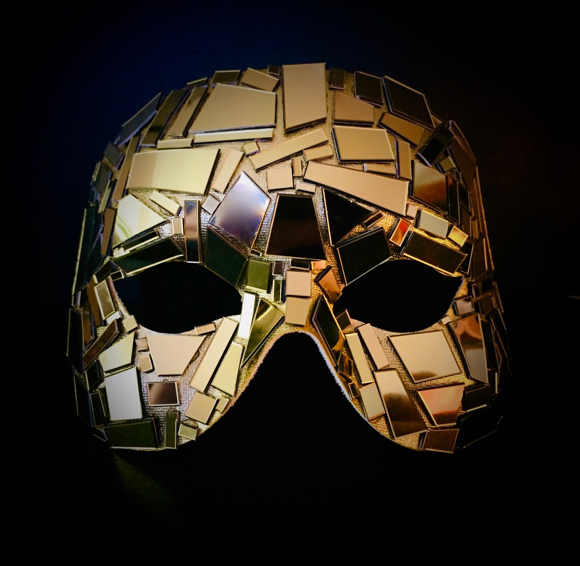 Shattered Gold Mirror Cocktail Carnival Mask - Etsy
