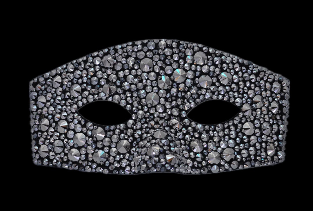 Pewter Mirror Crystal Venice Zoro Carnival Mask - Etsy