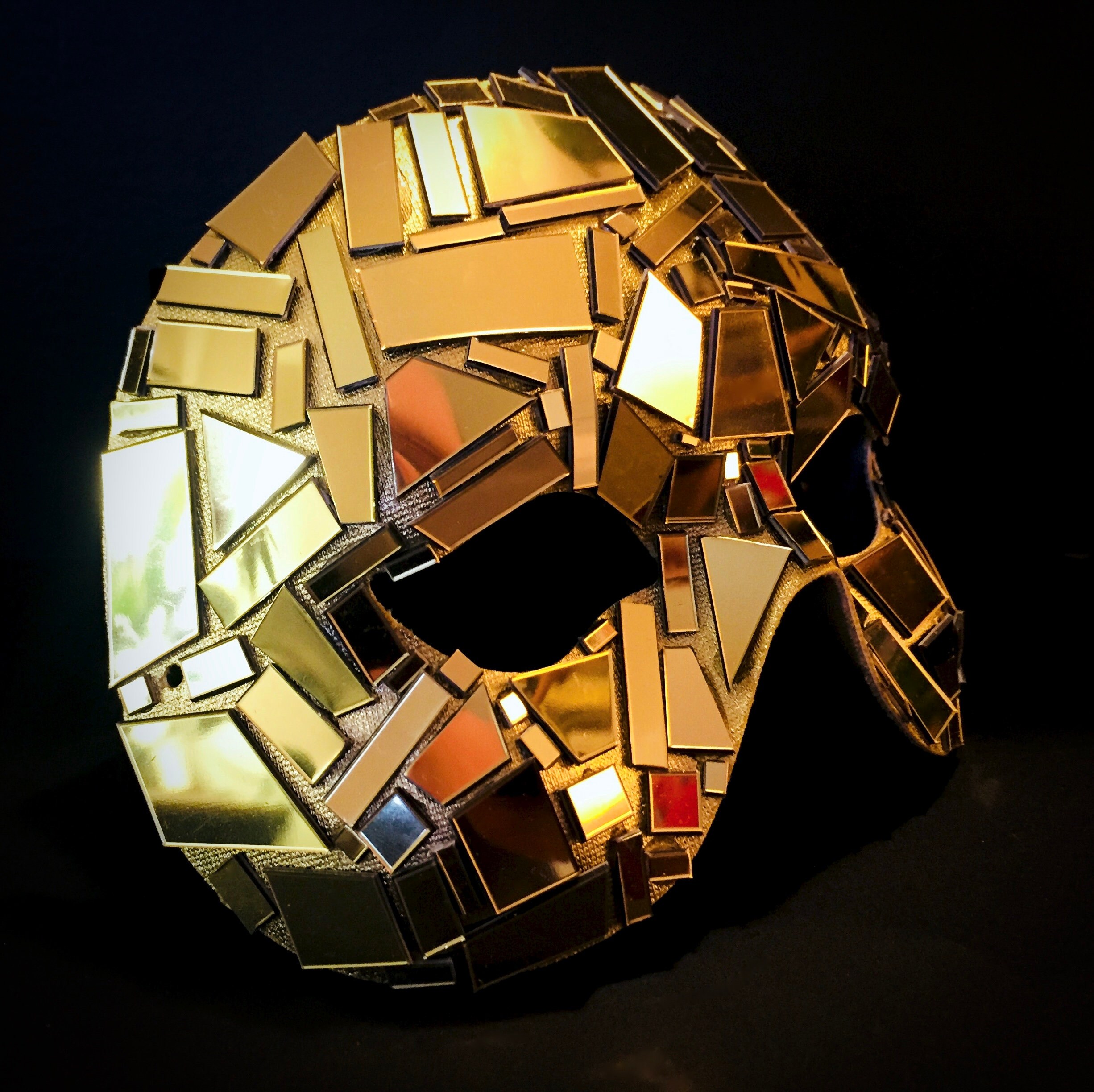 Shattered Gold Mirror Cocktail Carnival Mask - Etsy
