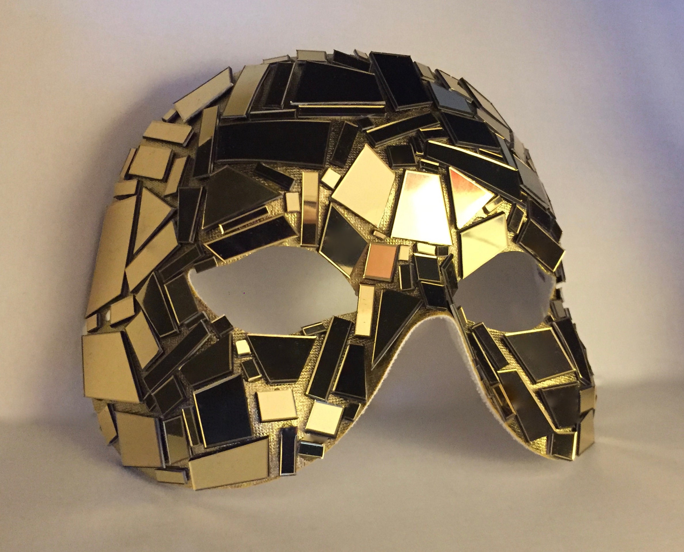 Shattered Gold Mirror Cocktail Carnival Mask - Etsy