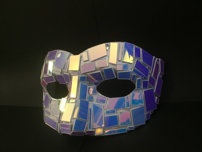 Shattered Iridescent Mirror Carnival Mask - Etsy