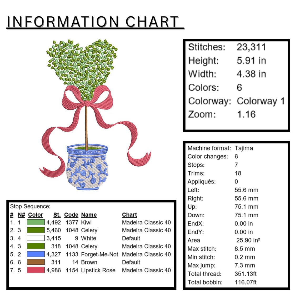 Chinoiserie Heart Topiary Tree Embroidery Design|chinoiserie Heart ...