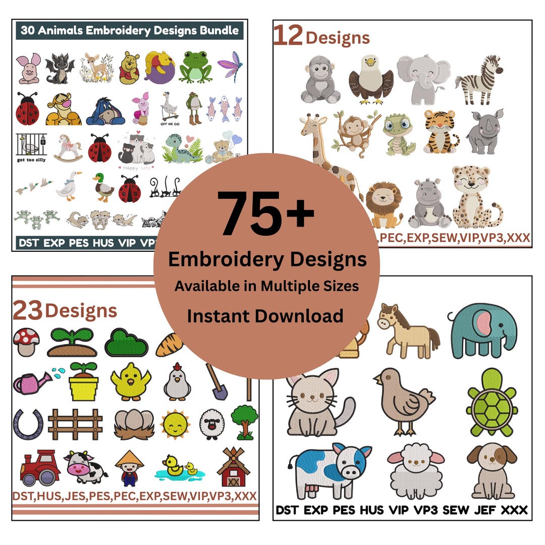 Embroidery Designs Mega Bundle Cute Embroidery Designs Bundle Machine ...