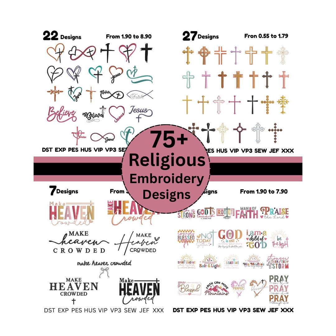 Religious Embroidery Design Bundle,bible Verses Embroidery,scripture ...