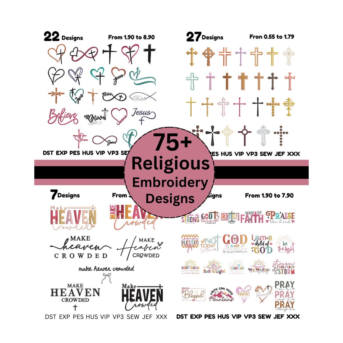 Religious Embroidery Design Bundle,bible Verses Embroidery,scripture ...