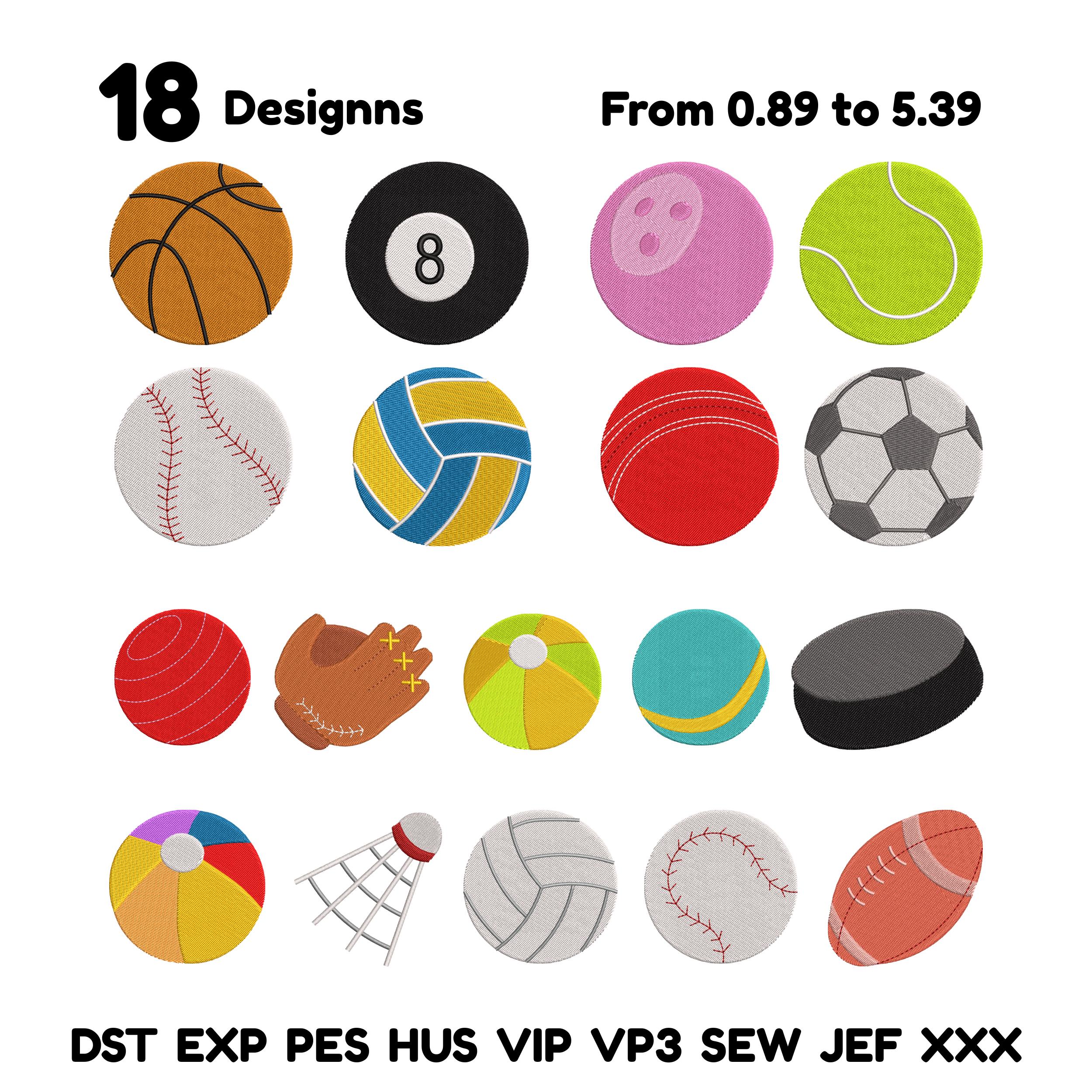 Sports Balls Embroidery Design Bundle,football Soccer Basketball ...