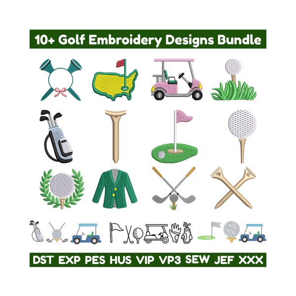 Golf Clubs Emb File - Etsy UK