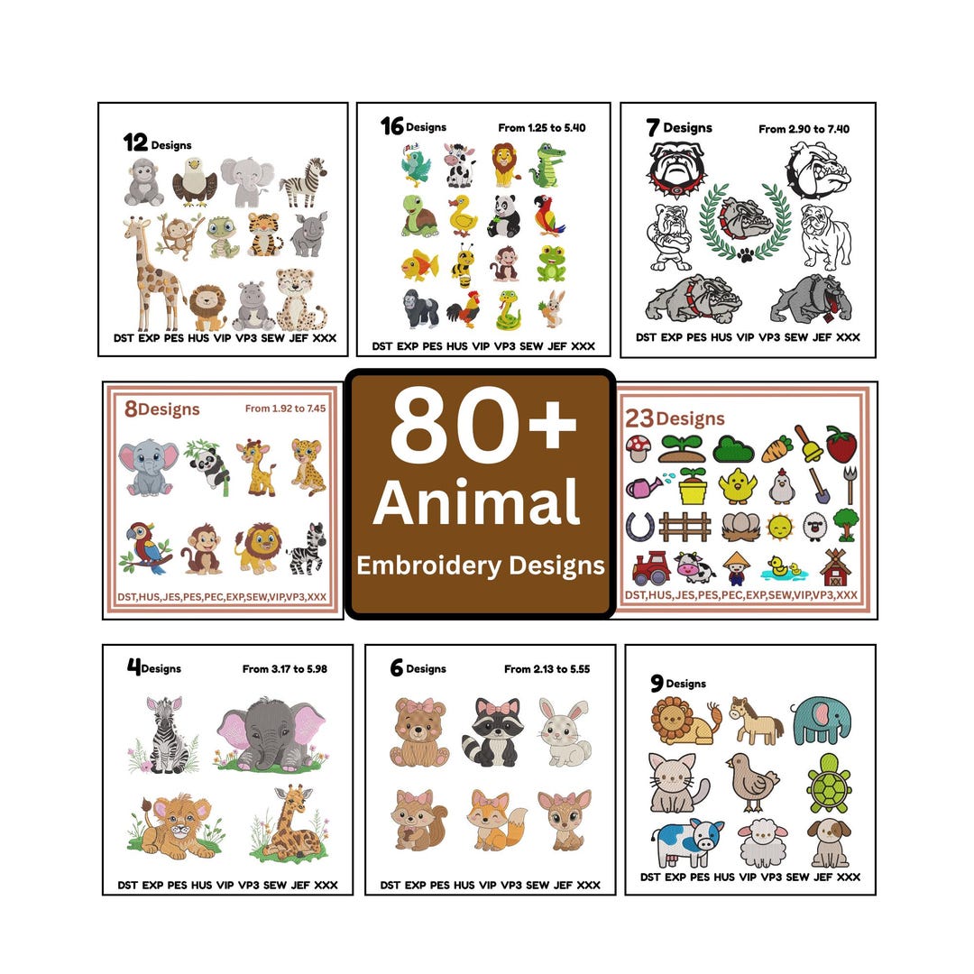 Animals Embroidery Mega Bundle,zoo Animal Machine Embroidery,cute Baby ...