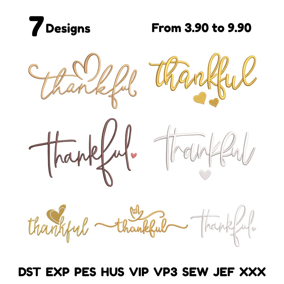 Thankful Machine Embroidery Design Bundle Fall Faith Based Thanksgiving ...