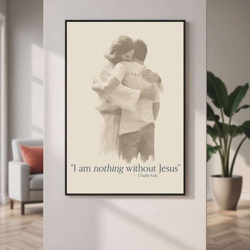 Charlie Kirk Hugging Jesus - Etsy Canada