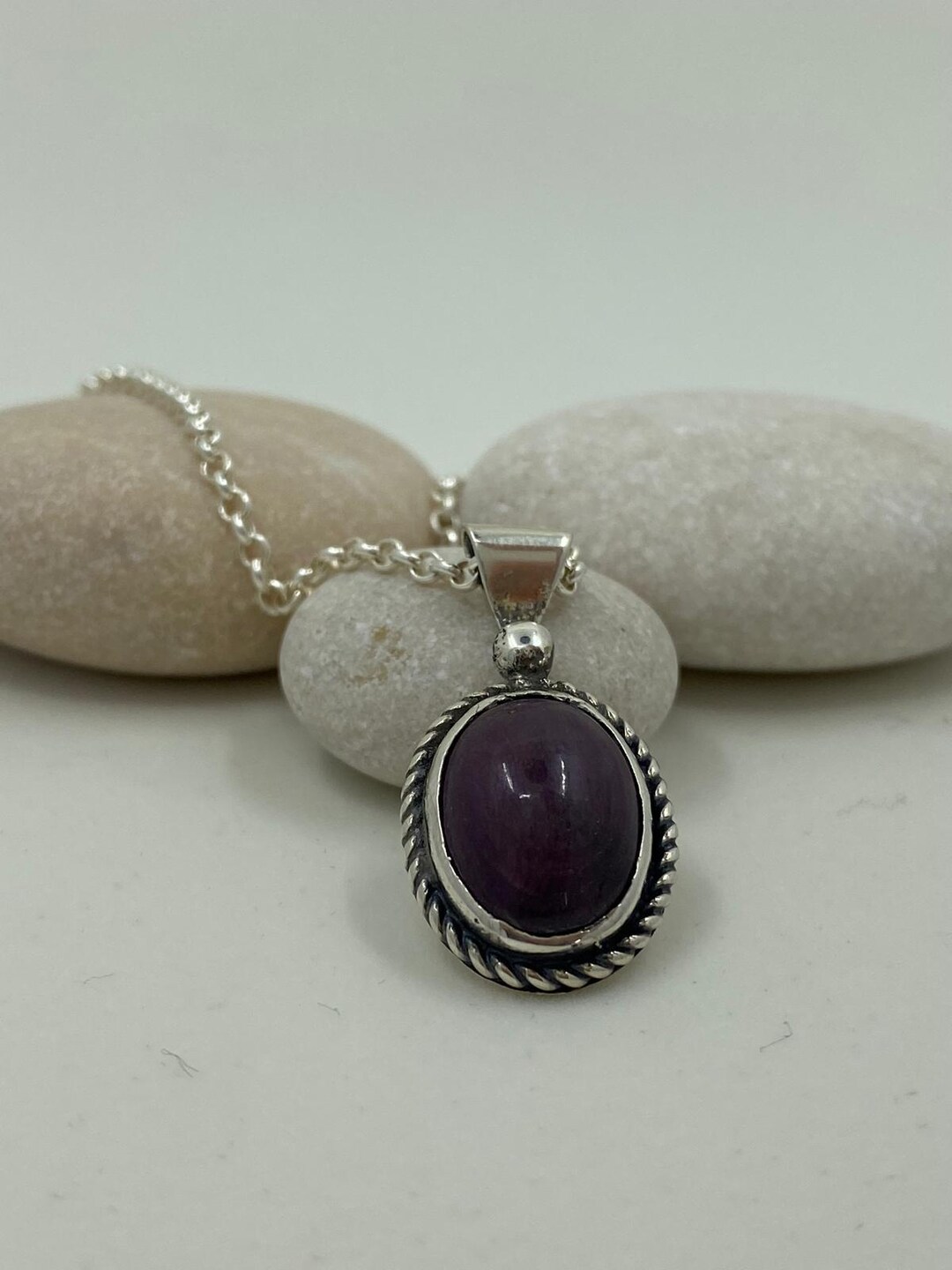 Silver Ruby Pendant Necklace, Handmade, Sterling 925, 45 Cm Chain - Etsy