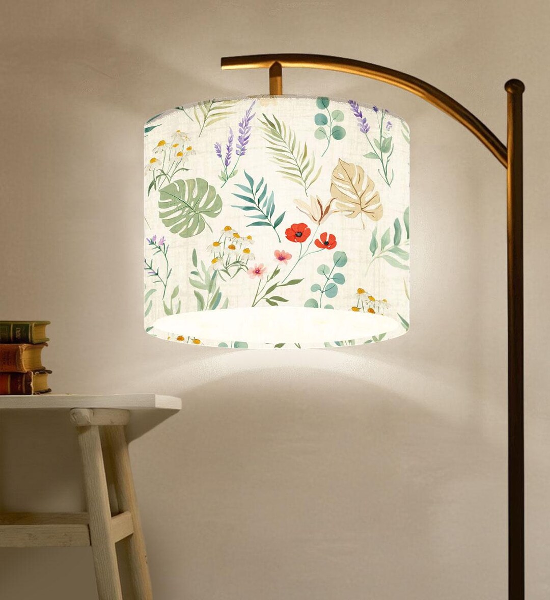 Botanical Floral Floor Lamp | Wildflower Lighting | Cottagecore Nature ...