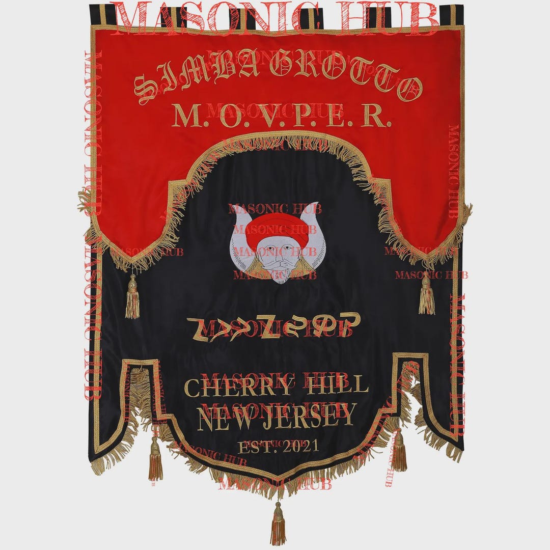Custom Masonic Grotto M.O.V.P.E.R. Deluxe Banner – Machine-embroidered ...