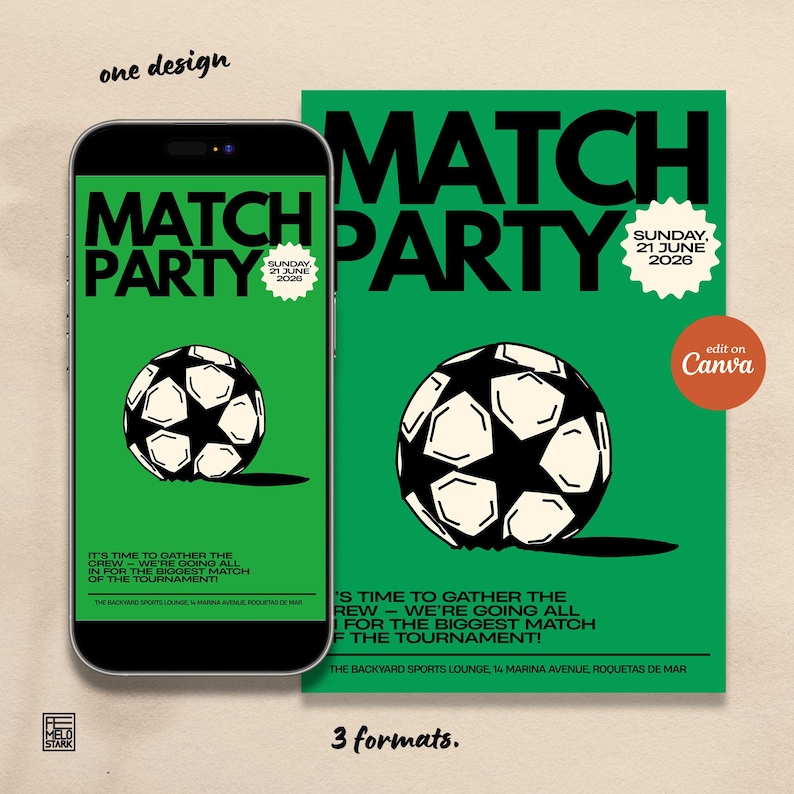 Retro Football Match Boys Night Watch Party Invitation Digital Download ...