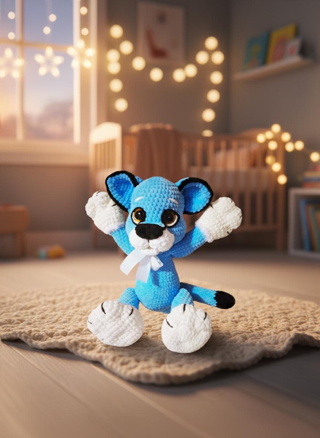 Amigurumi Blue Puma Crochet Pattern | Plush Big Cat Stuffed Animal ...