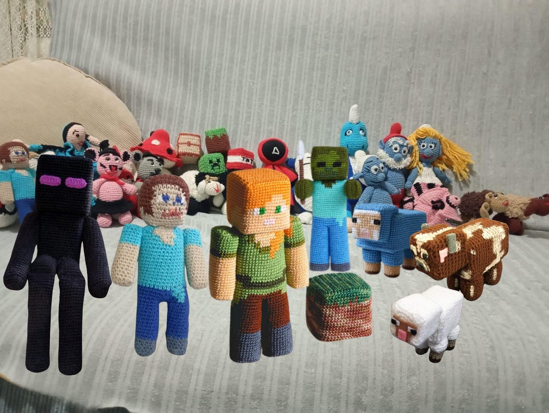 Minecraft Amigurumi Crochet Pattern Set | 6 PDF Patterns | Zombie ...