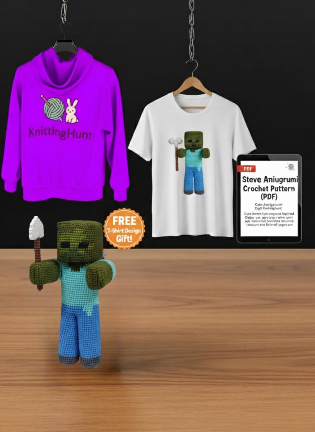 Minecraft Zombie Crochet Pattern | Amigurumi Gamer Gift (PDF) - Etsy