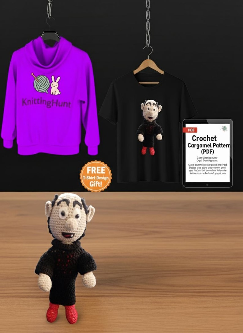 Gargamel Amigurumi Crochet Pattern PDF + Free T-shirt Design | Smurfs ...