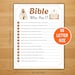 Bible Who Am I Game Printable Bible Trivia Game Printable Bible ...
