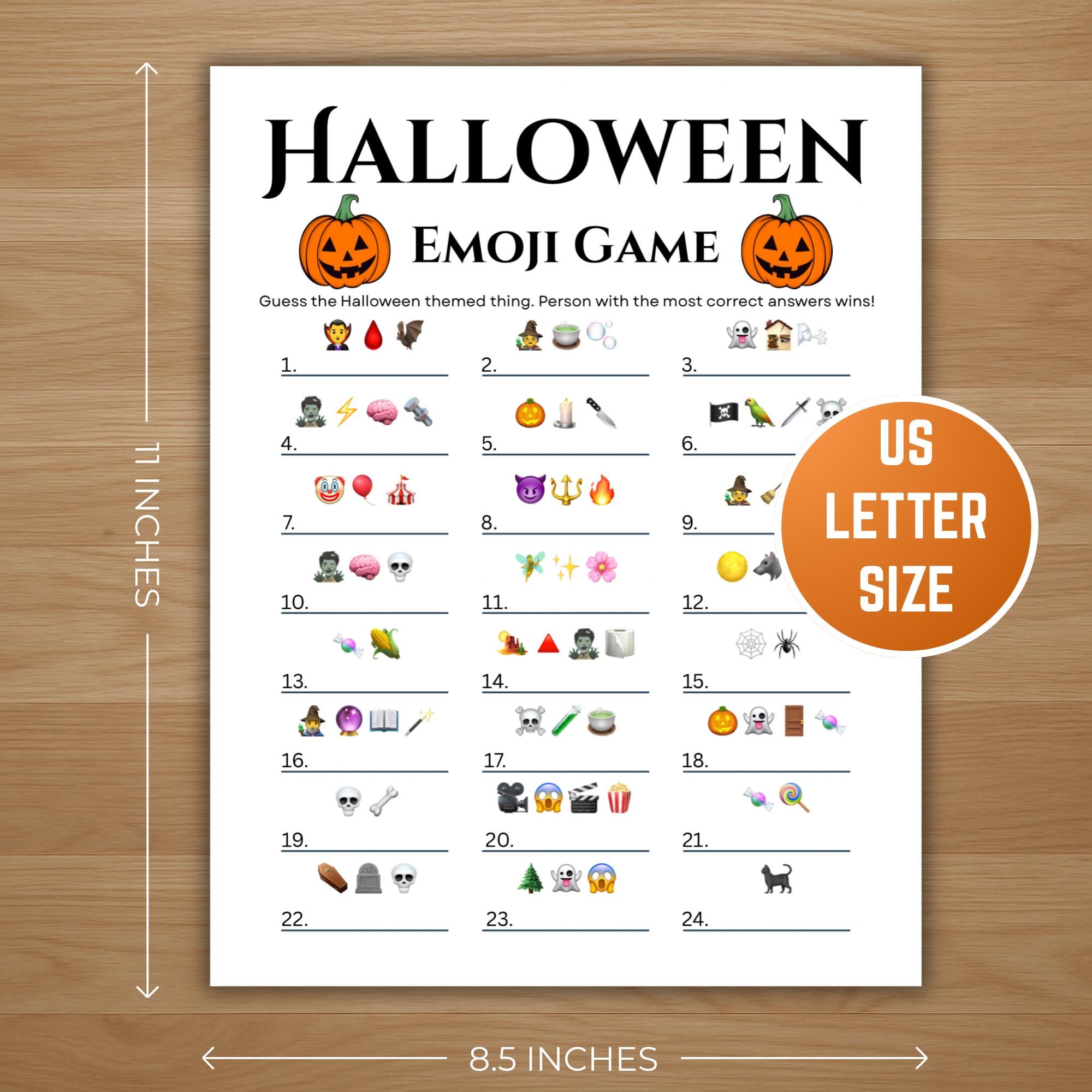 Halloween Emoji Game, Spooky Printable Emoji Halloween Party Activity ...