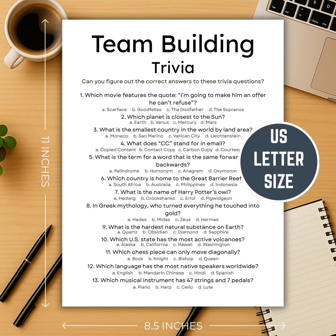 Team Building Trivia Game, Office Icebreaker Game, Get to Know You Game ...