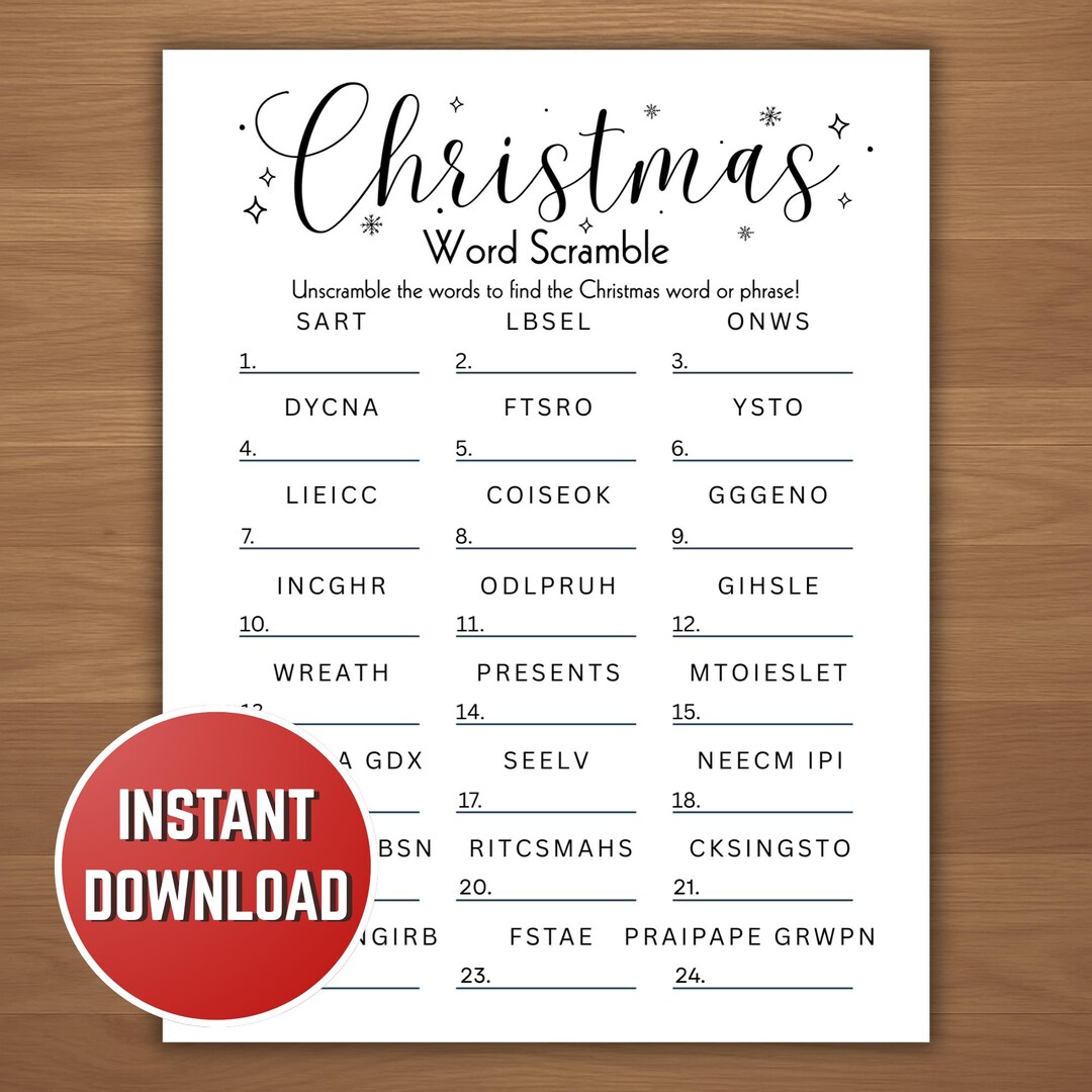 Christmas Word Scramble Game, Printable Christmas Emoji Game, Festive ...