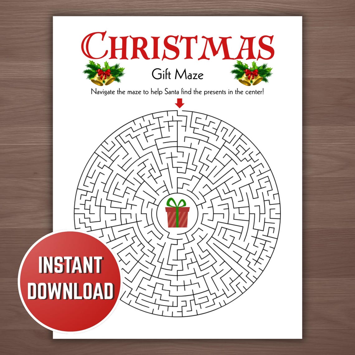 Christmas Maze Game, Printable Christmas Game, Fun Holiday Game Night ...
