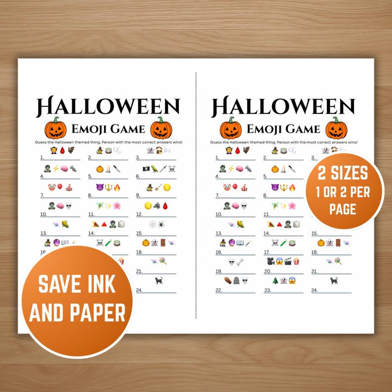 Halloween Emoji Game, Spooky Printable Emoji Halloween Party Activity ...