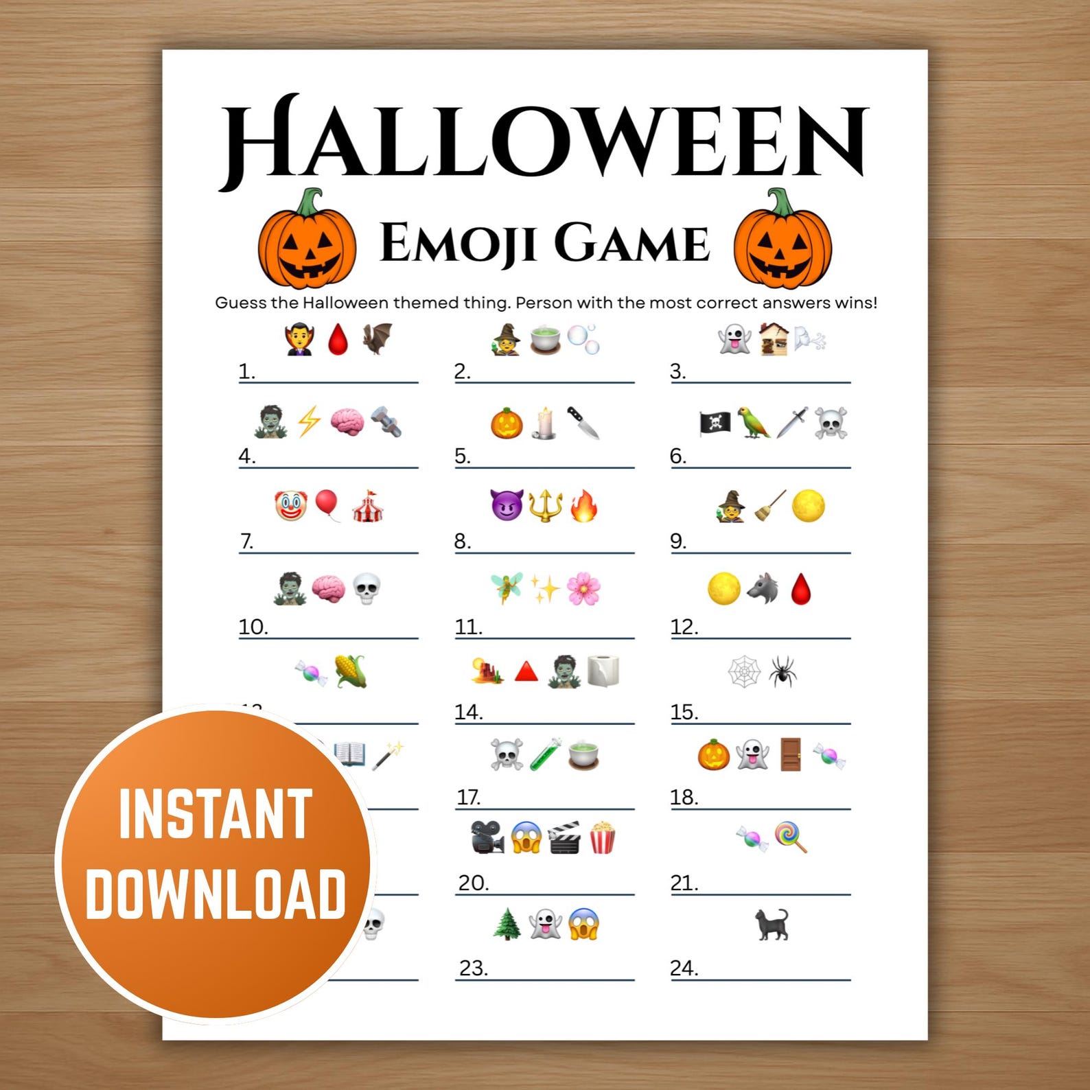 Halloween Emoji Game, Spooky Printable Emoji Halloween Party Activity ...