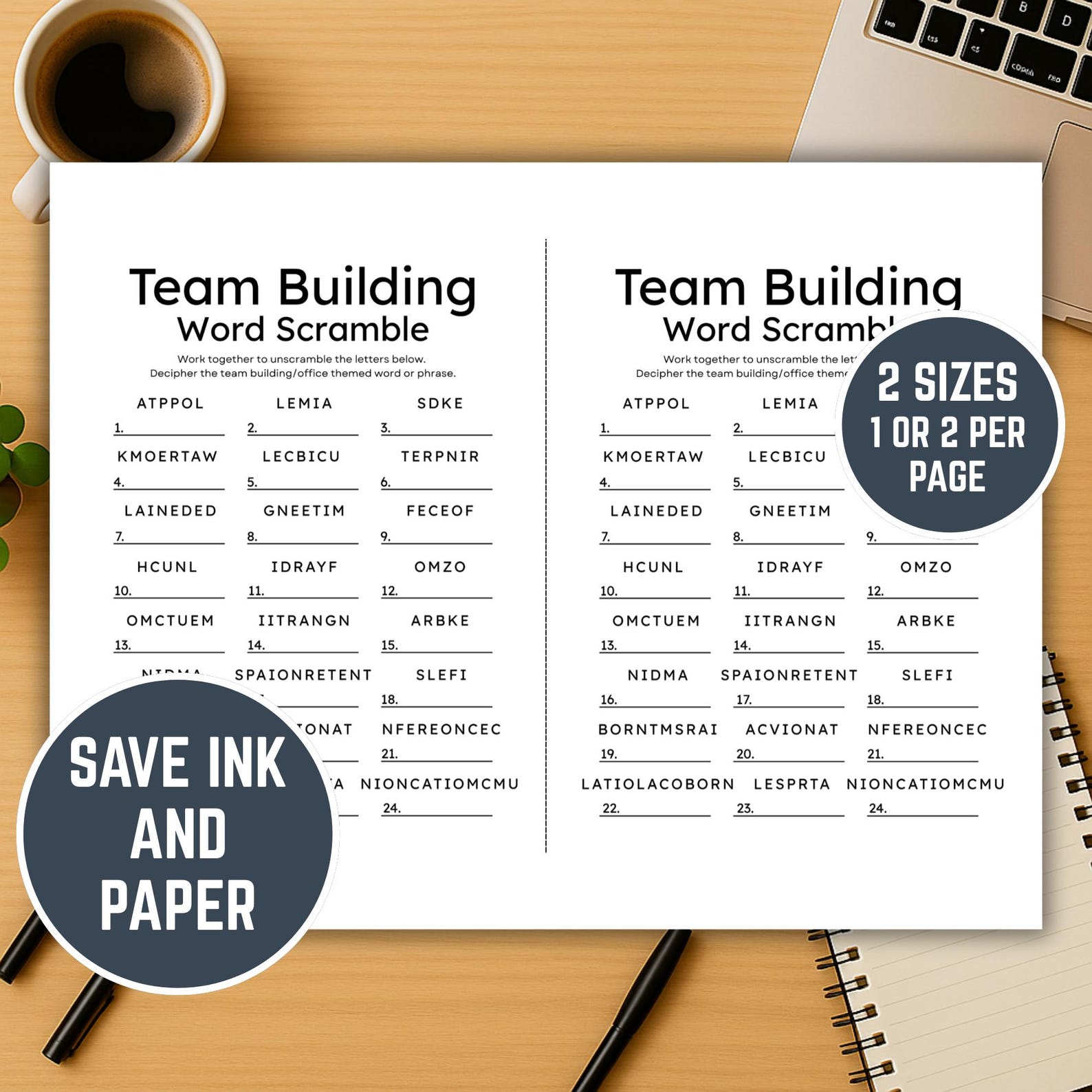 Team Building Word Scramble Game, Printable Work Activity, Corporate ...