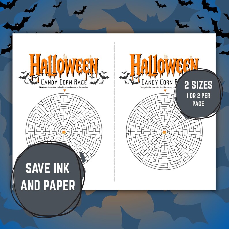 Halloween Maze Game, Spooky Printable Word Search Activity, Fun Family ...