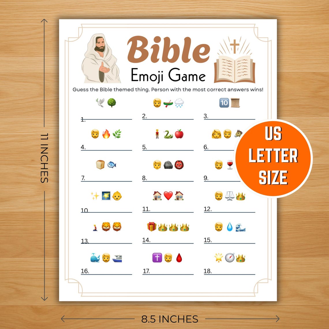 Bible Emoji Game Printable Church Game Emoji Pictionary Bible Game ...
