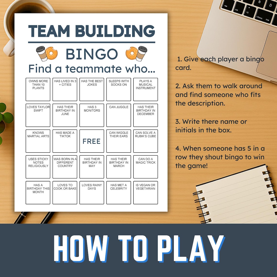 Team Building Bingo, Office Bingo, Get to Know You Bingo, Printable ...
