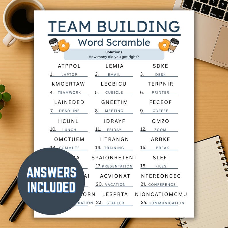Team Building Word Scramble Game, Office Icebreaker Game, Get to Know ...