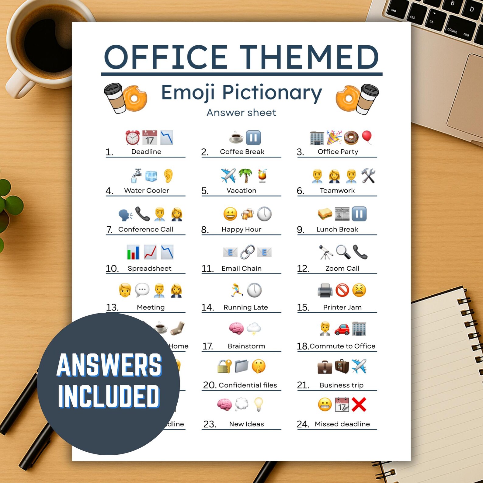 Office Emoji Game – Printable Fun Activity for the Office– Engage Your ...