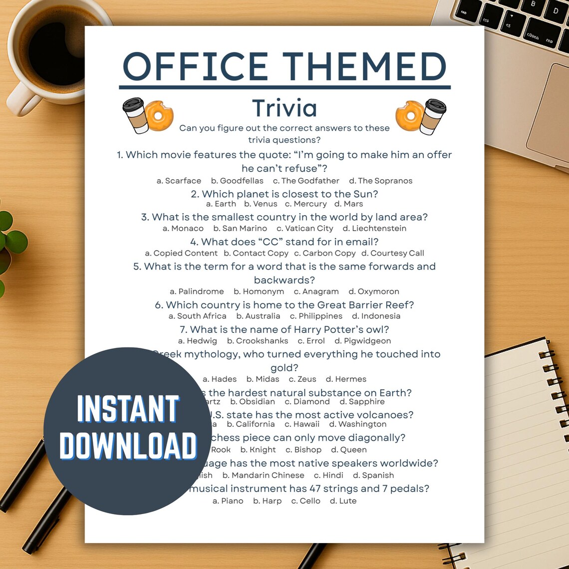 Team Building Trivia Game, Office Icebreaker Game, Get to Know You Game ...