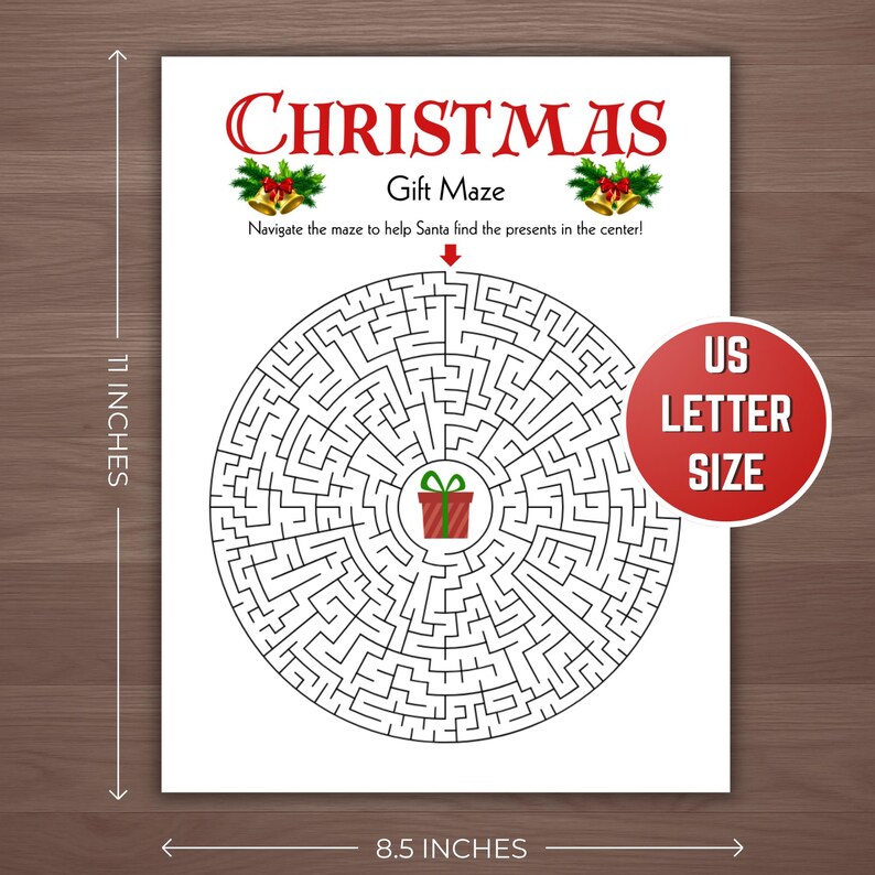 Christmas Maze Game, Printable Christmas Game, Fun Holiday Game Night ...