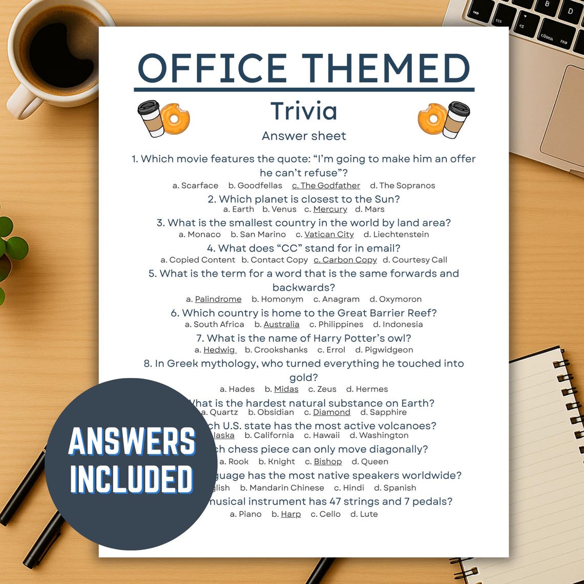 Team Building Trivia Game, Office Icebreaker Game, Get to Know You Game ...